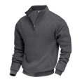 GBSYEWXS Sweatshirts For Men Zip Mock Neck Solid Color Long Sleeve ...