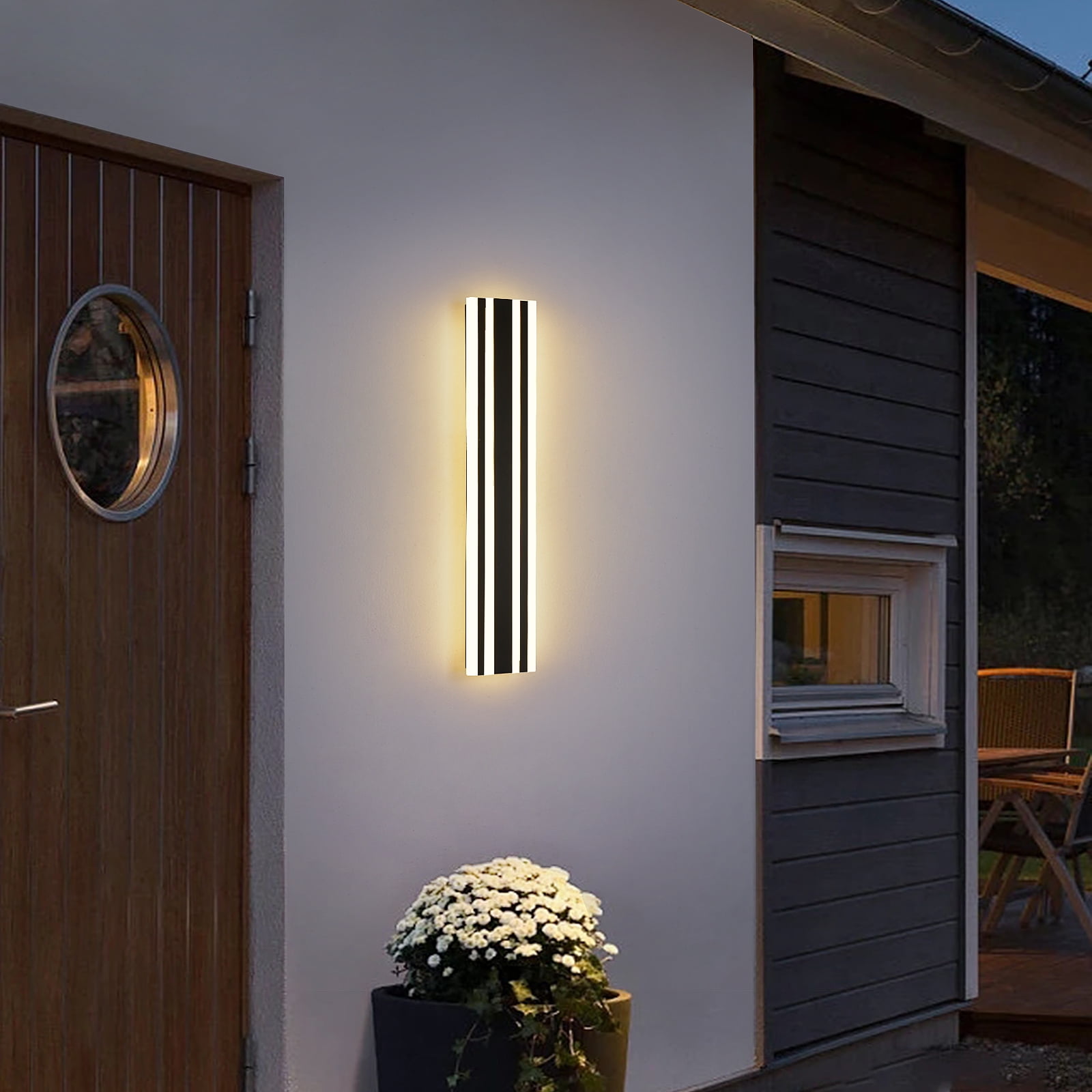 YAOWSZM Outdoor Modern Wall Light 12W LED Exterior Light Fixture Black ...