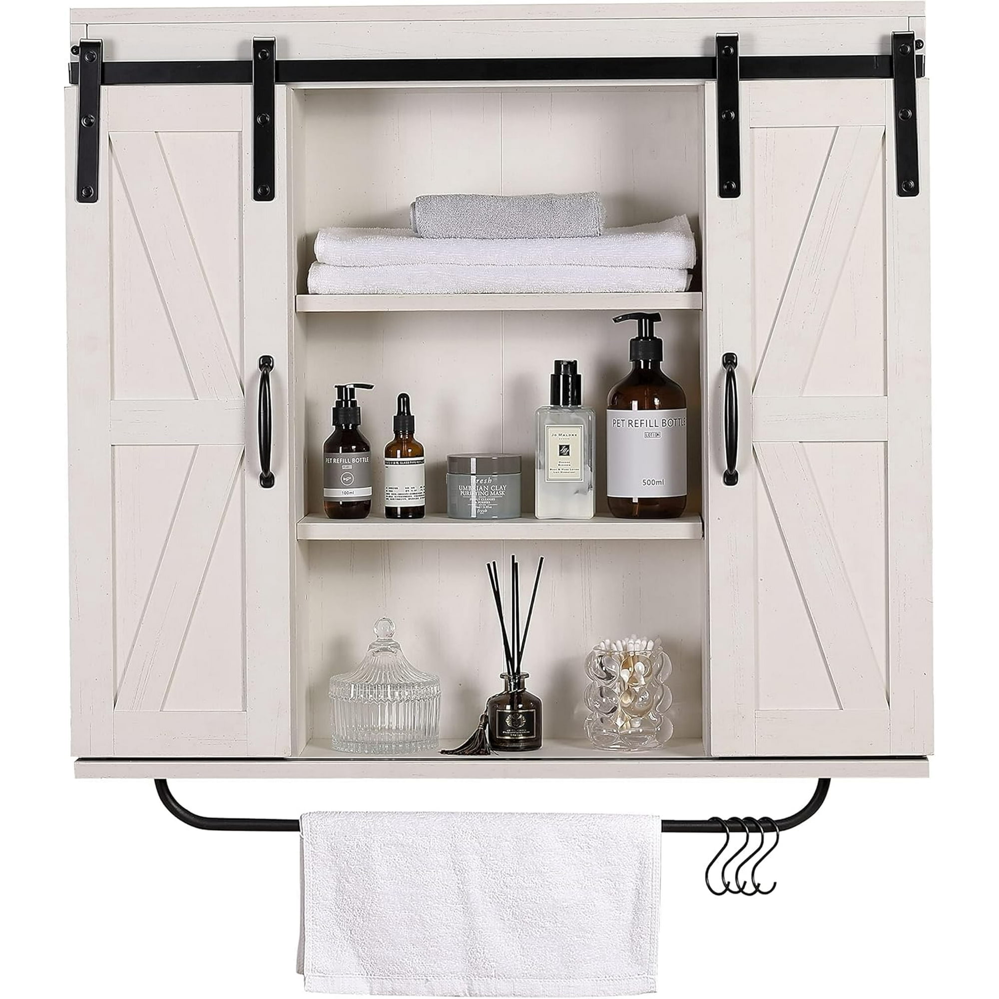 Click here for Unbranded Rustic Wood Wall Storage Cabinet With Tw... prices