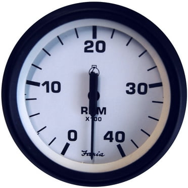 Faria 33132 Dress Tachometer Gauge with Hourmeter 6000 RPM - White, 4 ...