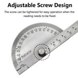 SEIWEI Stainless Steels 0-180 Degrees Protractor with Ruler Durable ...