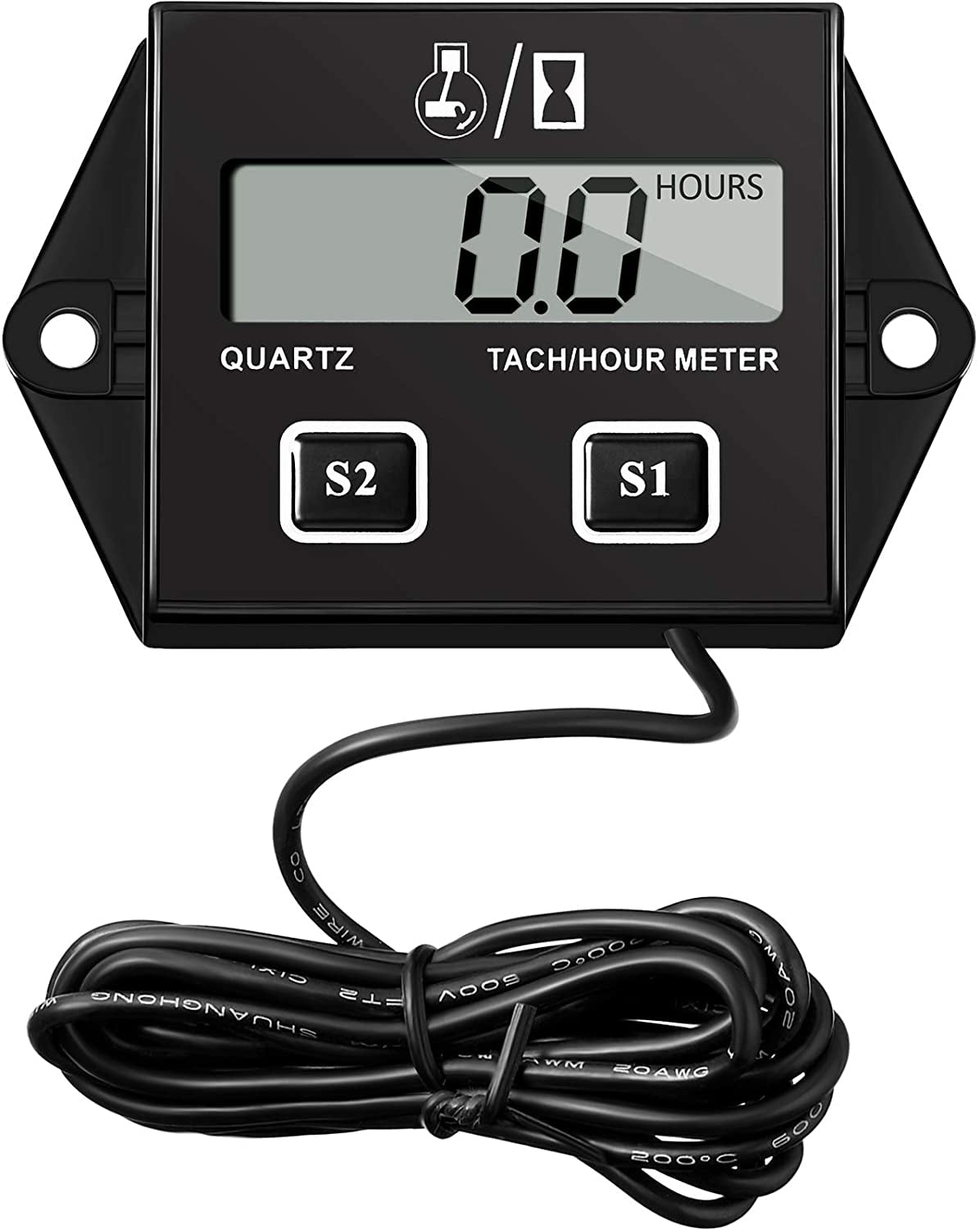 2 Pieces Digital Hour Meter Tachometer Inductive Hour Meter Replaceable ...