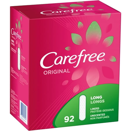 Carefree Original Long Unscented Pantiliners, 92 count - Walmart.com