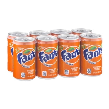 Fanta Orange Soda 7.5oz Small Mini Cans 3/8 Packs (24 Cans) - Walmart.com
