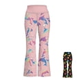 Afdoent Girls Pants Wide Leg Casual Sporty Long Trousers Printed Flared ...