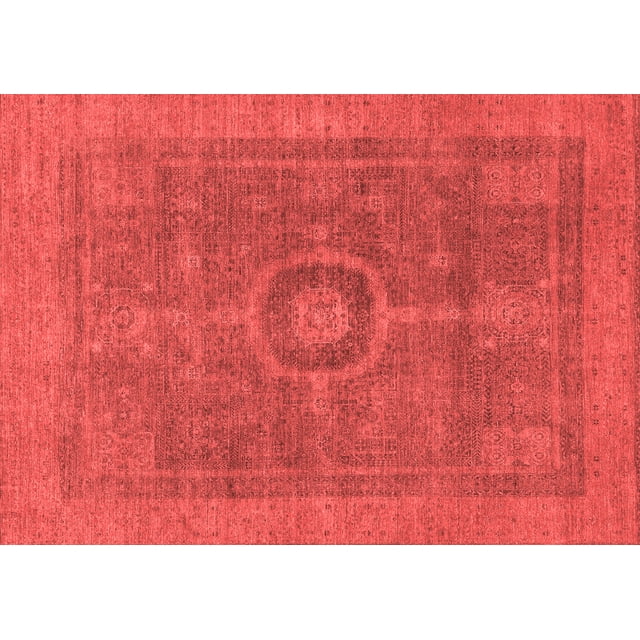 Ahgly Company Machine Washable Indoor Rectangle Abstract Red Modern ...