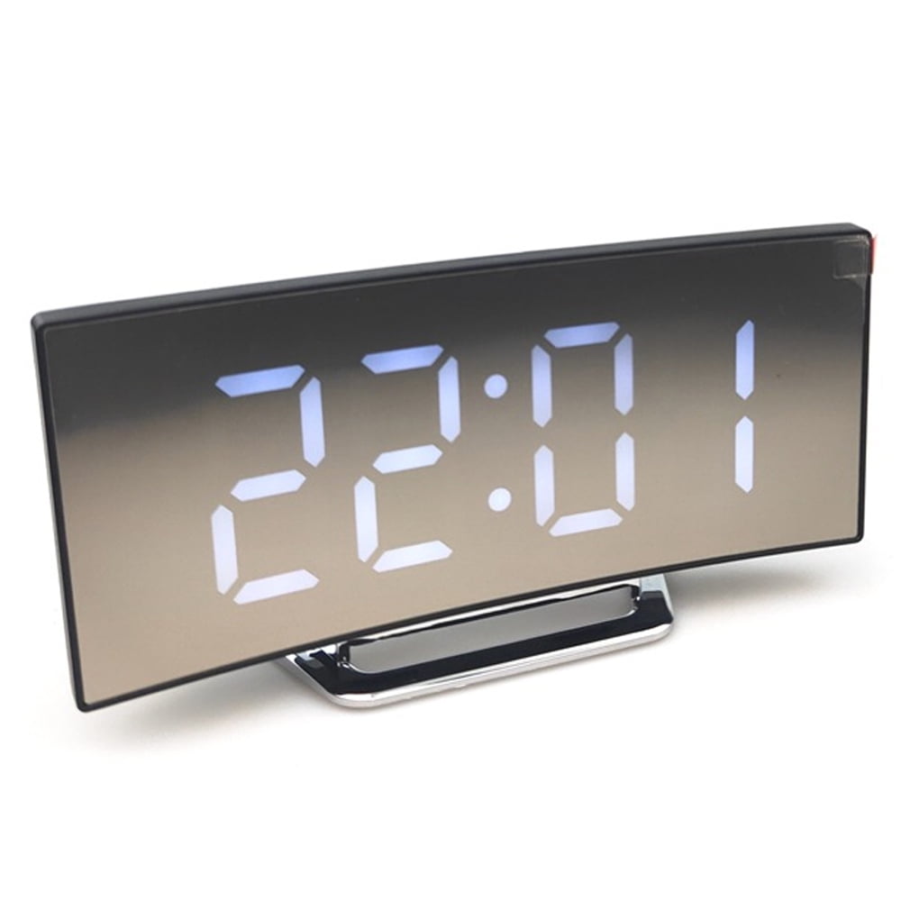 Digital Alarm Clock, Large Mirrored LED Clock with Dual USB Charger ...