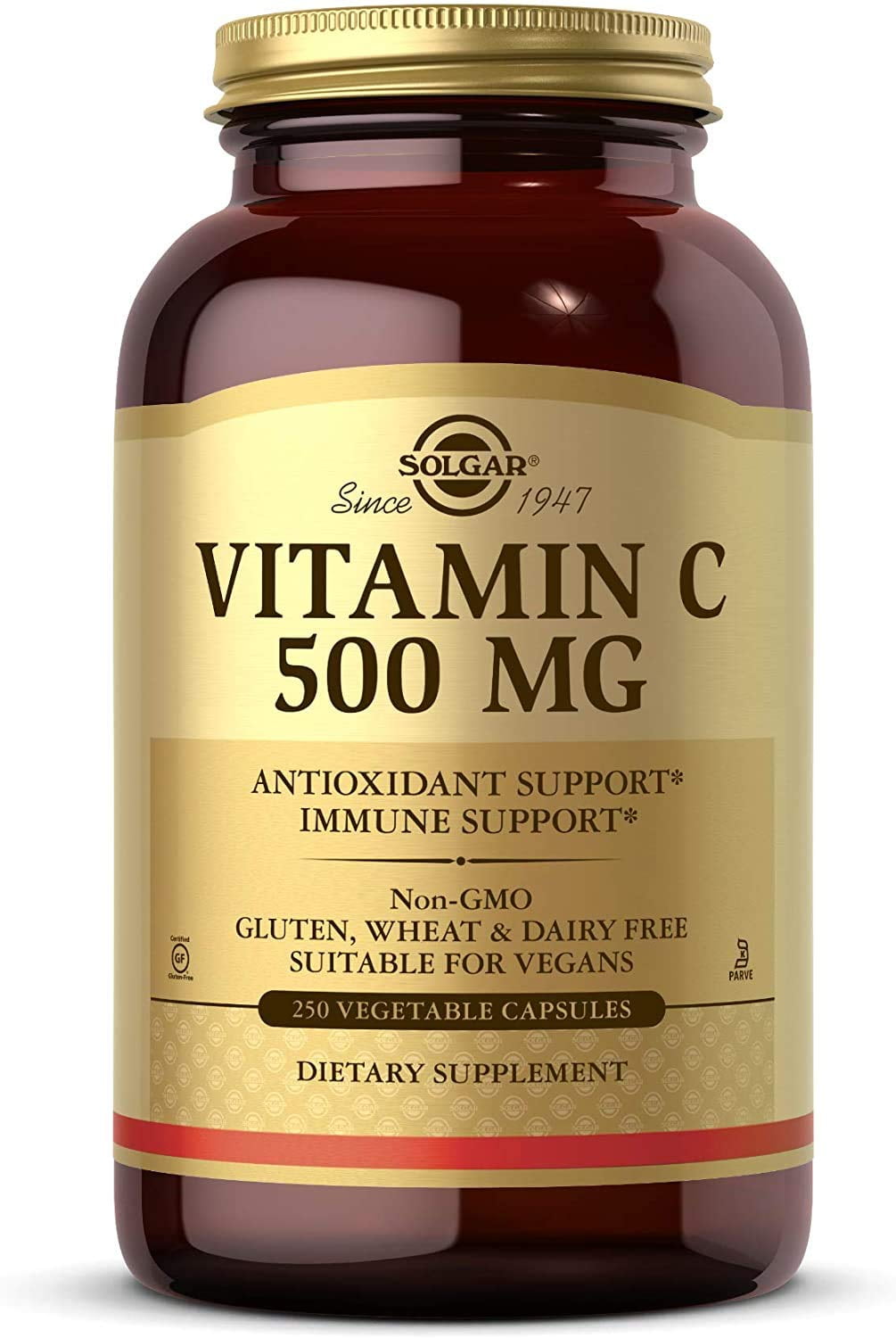 Suplemento Solgar de vitamina C, 500 mg, 250 cápsulas vegetales ...