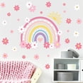 2 Sheet Cute Rainbow Flower Wall Decals, 28PCS Removable Boho Stickers ...