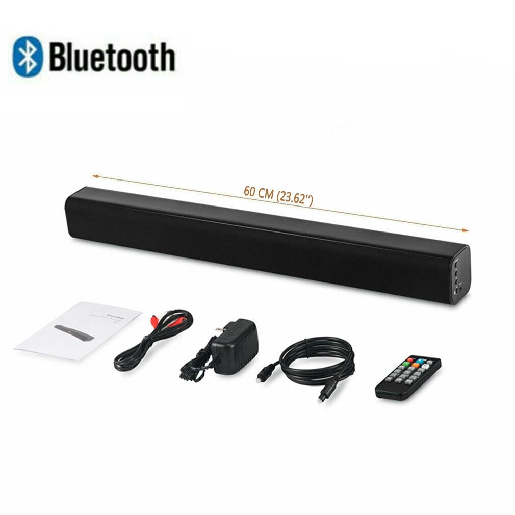 Surround Sound Bar 4 Speaker System Wireless BT Subwoofer TV Home ...