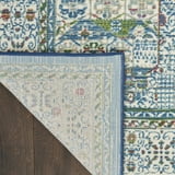 Nourison Global Vintage French Country Ivory Light Blue 2'4" x 8' Area ...