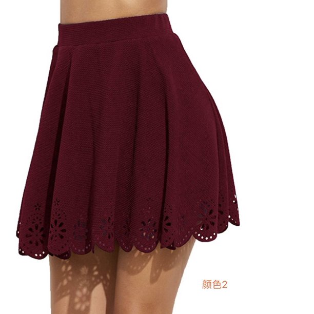 Taille haute mince fleur brûlante élégante belle jupe sauvage évider ...