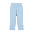 DeHolifer Capris for Women Casual Stretch High Waisted Lightweight Side ...