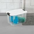 Sterilite 30 Quart Clear Plastic Storage Bin w/White Latch Lid, (12 ...