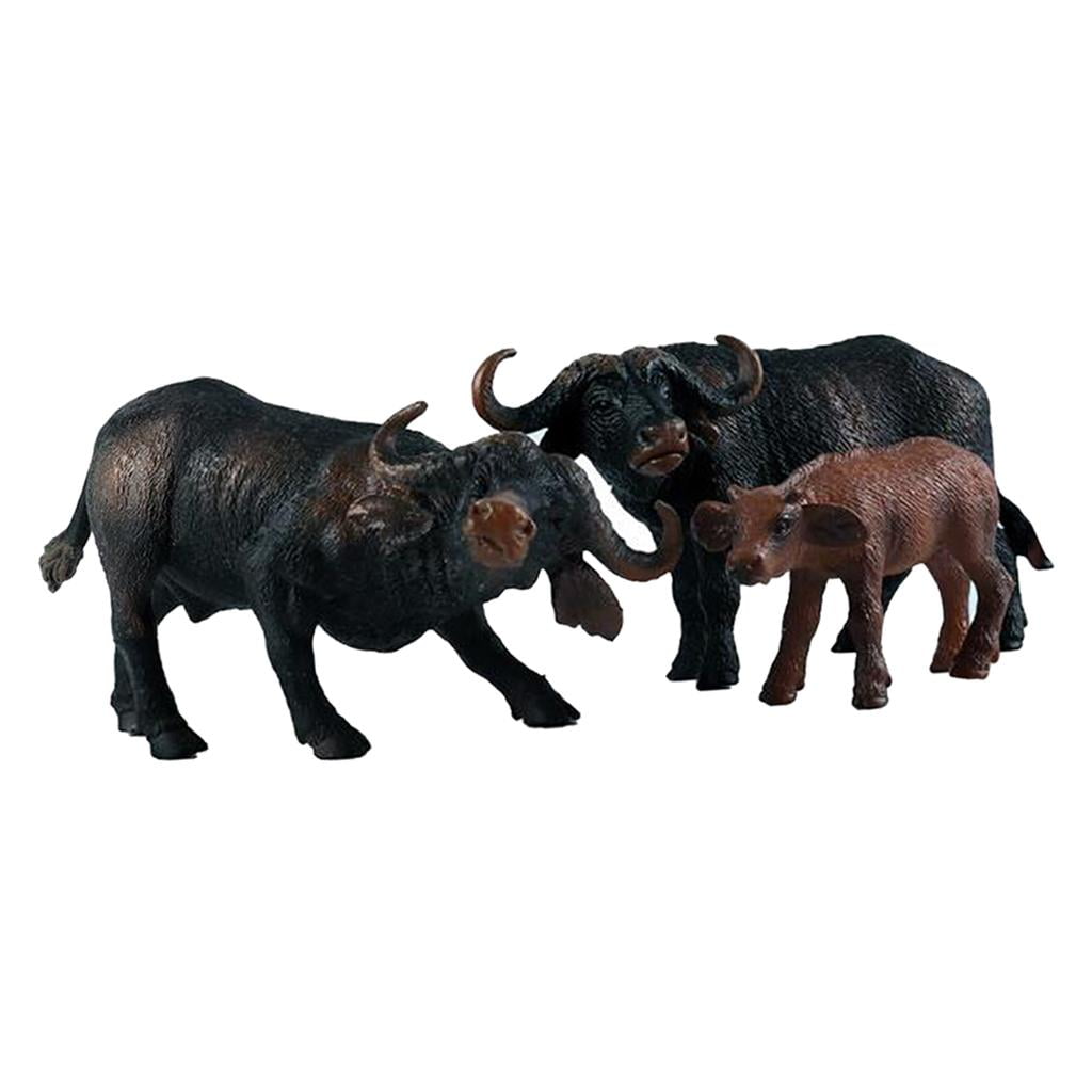 Realistic Buffalo Model, Animal Figures, Miniature Hand Painted ...