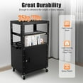 Adjustable Steel AV Cart with Locking Cabinet,Rolling Computer Cart ...