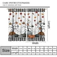 Fall Curtains Thanksgiving Maple Leaf Pumpkin Black White Buffalo Plaid ...