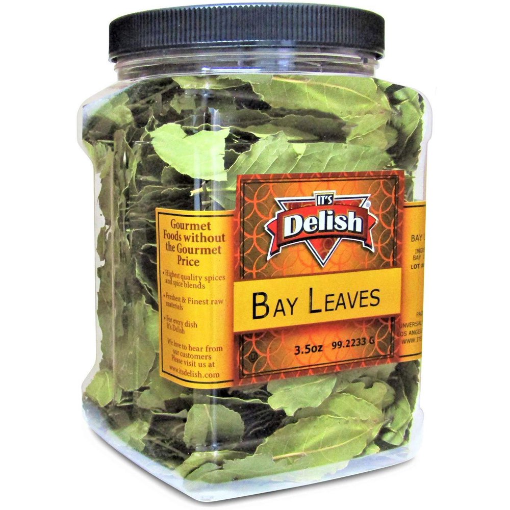 Gourmet Dried Whole Bay Leaves by Its Delish - 3.5 OZ Jumbo Reusable ...