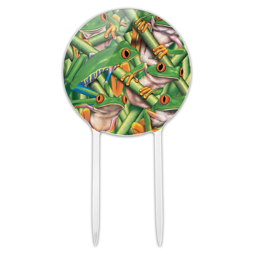 Acrylic Red Eye Tropical Rainforest Frogs Cake Topper Party Decoration ...