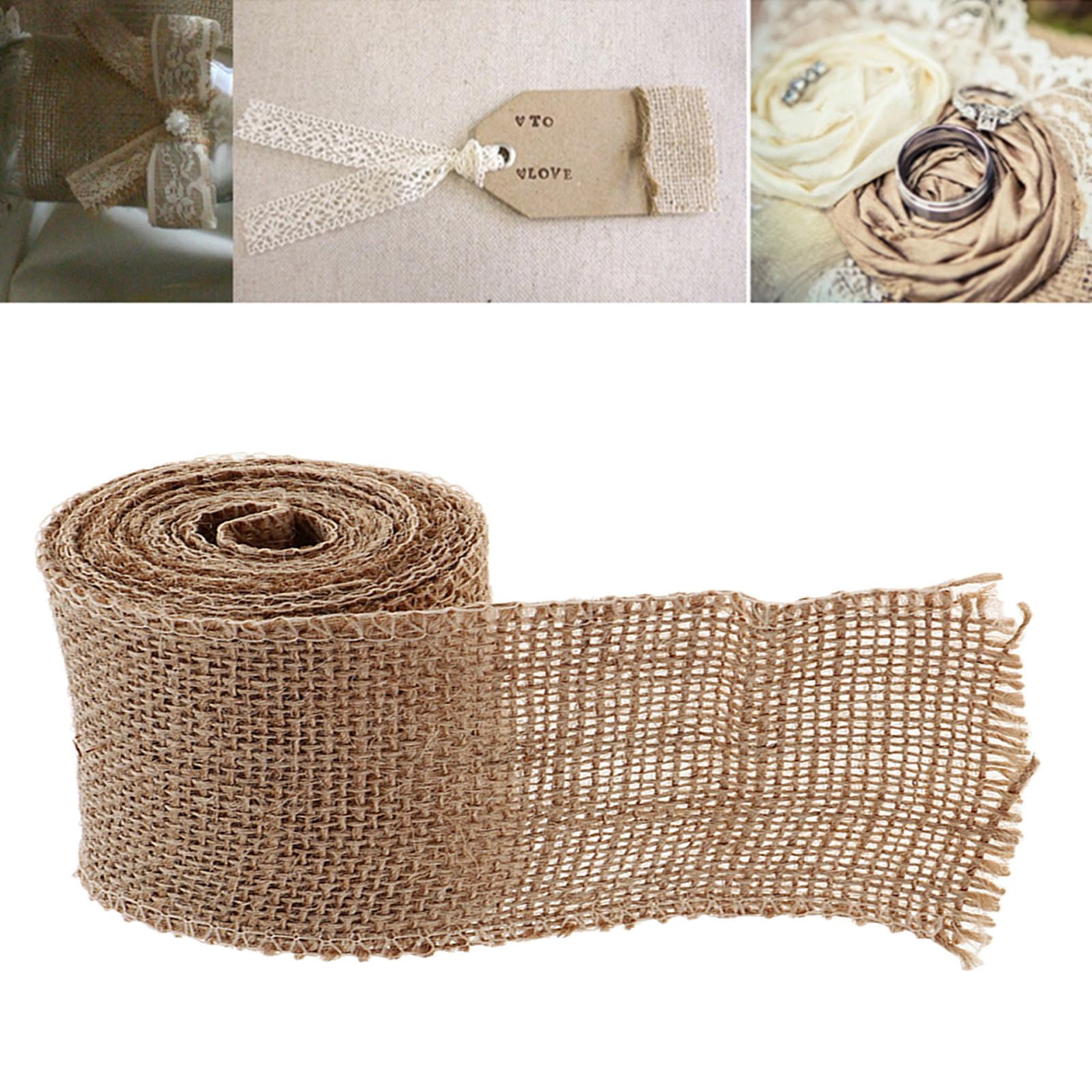 Vintage Natural Jute Burlap Hessian Ribbon Decorative Embellishment ...