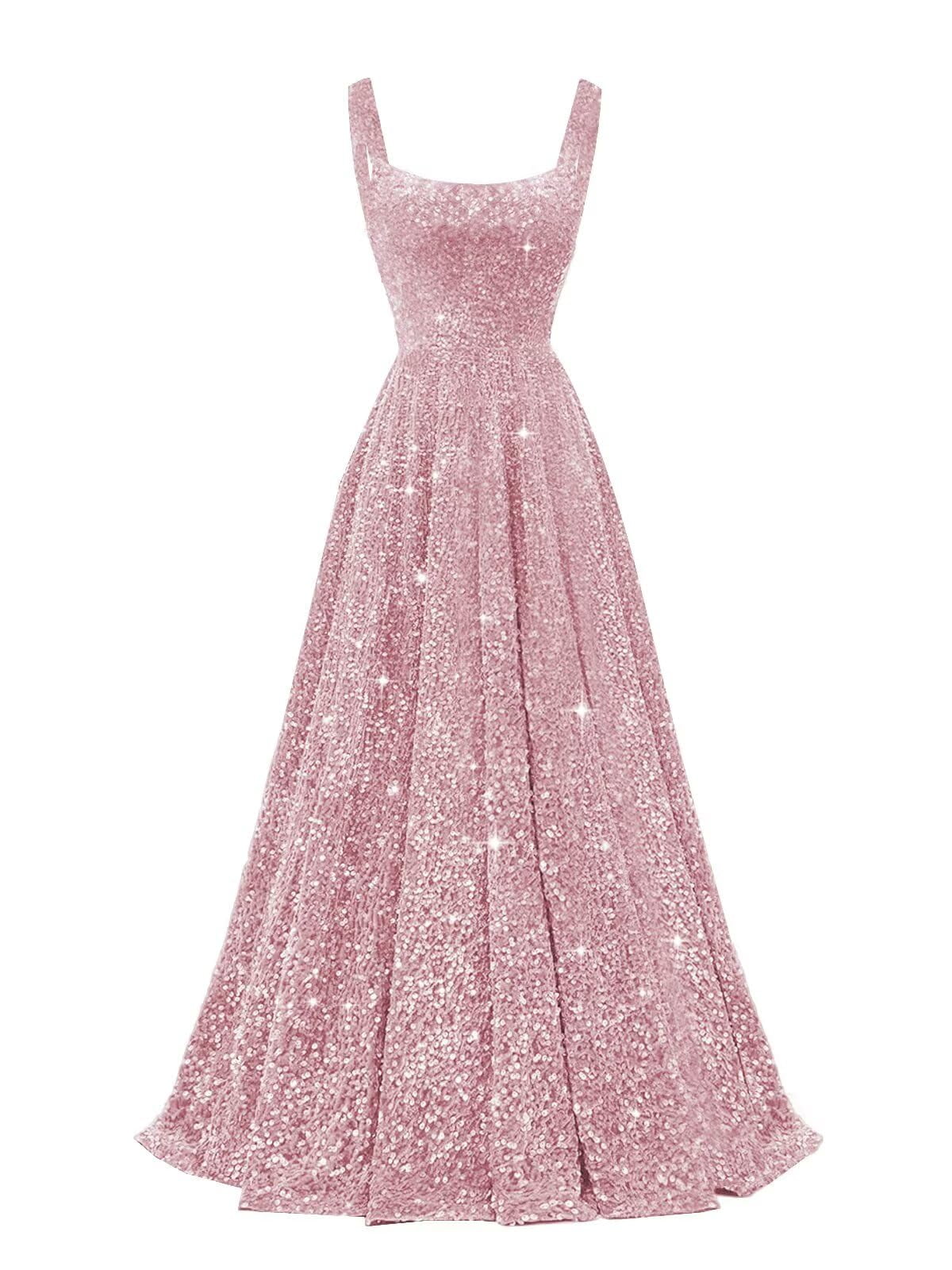 Miao Duo Plus Size Sequin Spaghetti Strap Prom Dresses for Juniors ...