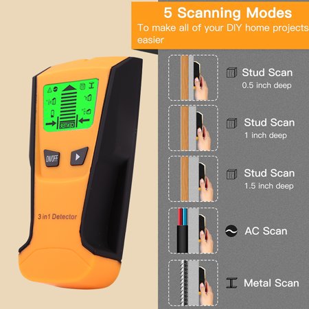 3 in 1 Metal Detector Portable Handheld Digital Digital LCD Display ...
