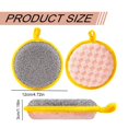 Stainless Steel Cleaning Balls,5PCS Fiber Kitchen Dish Sponge Round ...