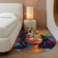 African American 3.3' Round Rug for Bedroom Reading Corner, Colorful ...