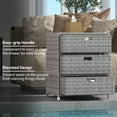 Outsunny Outdoor Waterproof Patio Wicker Pool Storage Cabinet Organizer ...