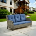 PARKWELL 4-Piece Outdoor Conversation Sets, Patio 3 Seater Sofa with ...