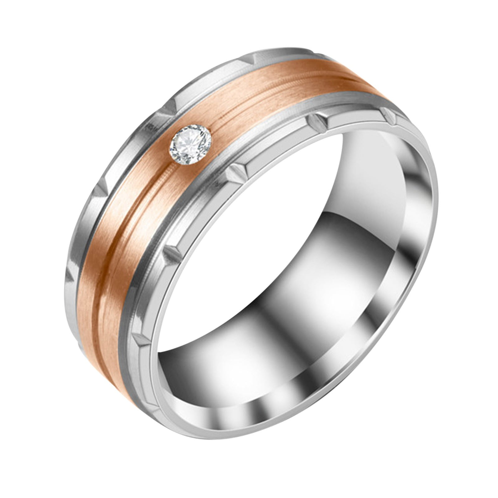 Click here for Unbranded Unisex Stainless Steel Crystal Ring For... prices