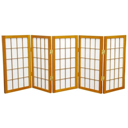 Oriental Furniture 2 ft. Tall Desktop Window Pane Shoji Screen - Honey ...