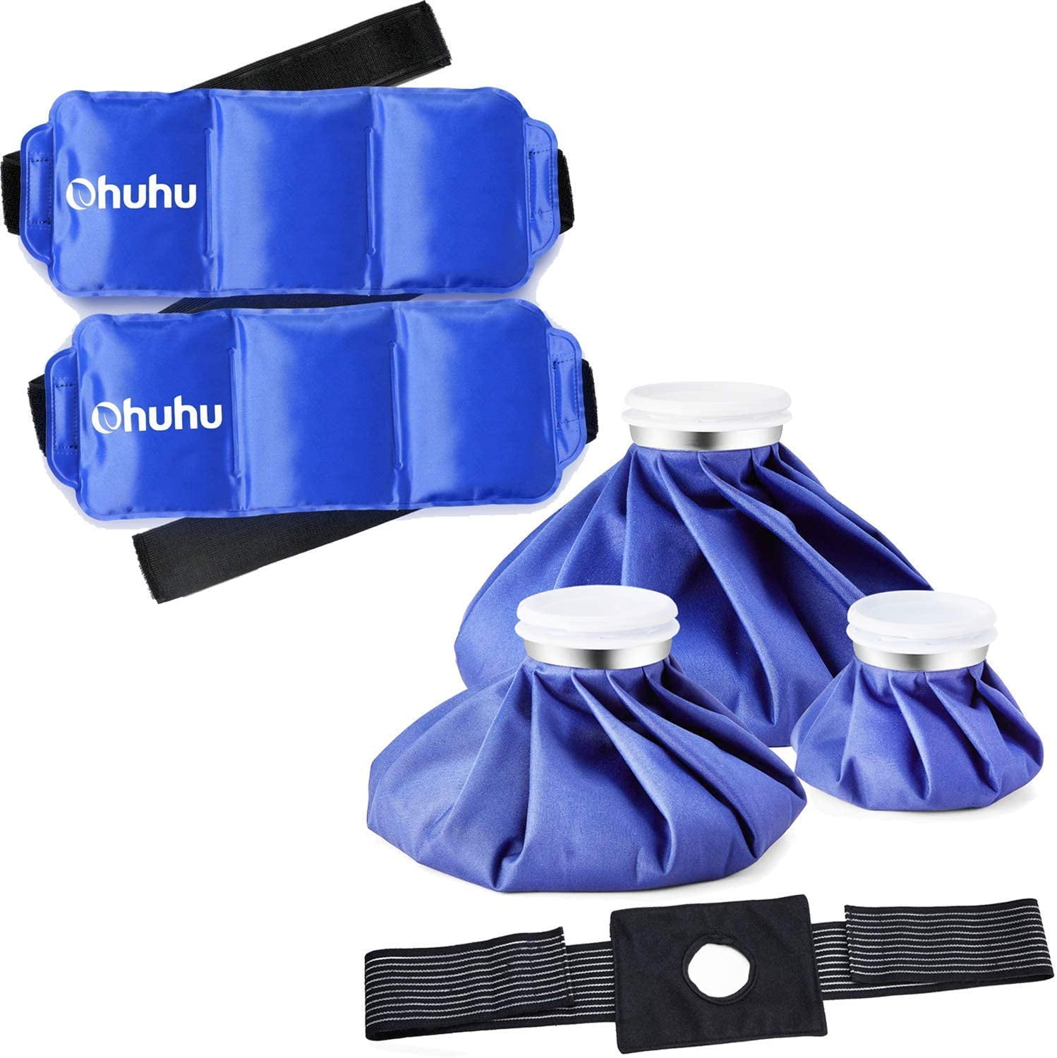 Ice Bag Packs, 3 Pack [11" 9" 6"] Reusable Ice Bags for Injuries with a ...