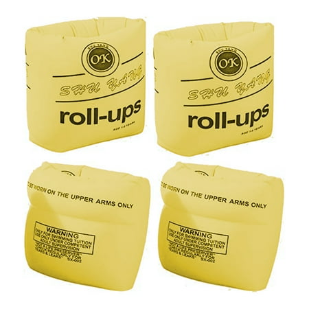 Bands Inflatable Swimming Arm Float Rings Floater Sleeves Roll Up Arm ...