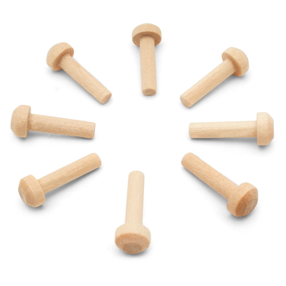Wood Axle Pegs 13/16-inch, Pack of 50 Mini Wooden Pegs for Wood Train ...