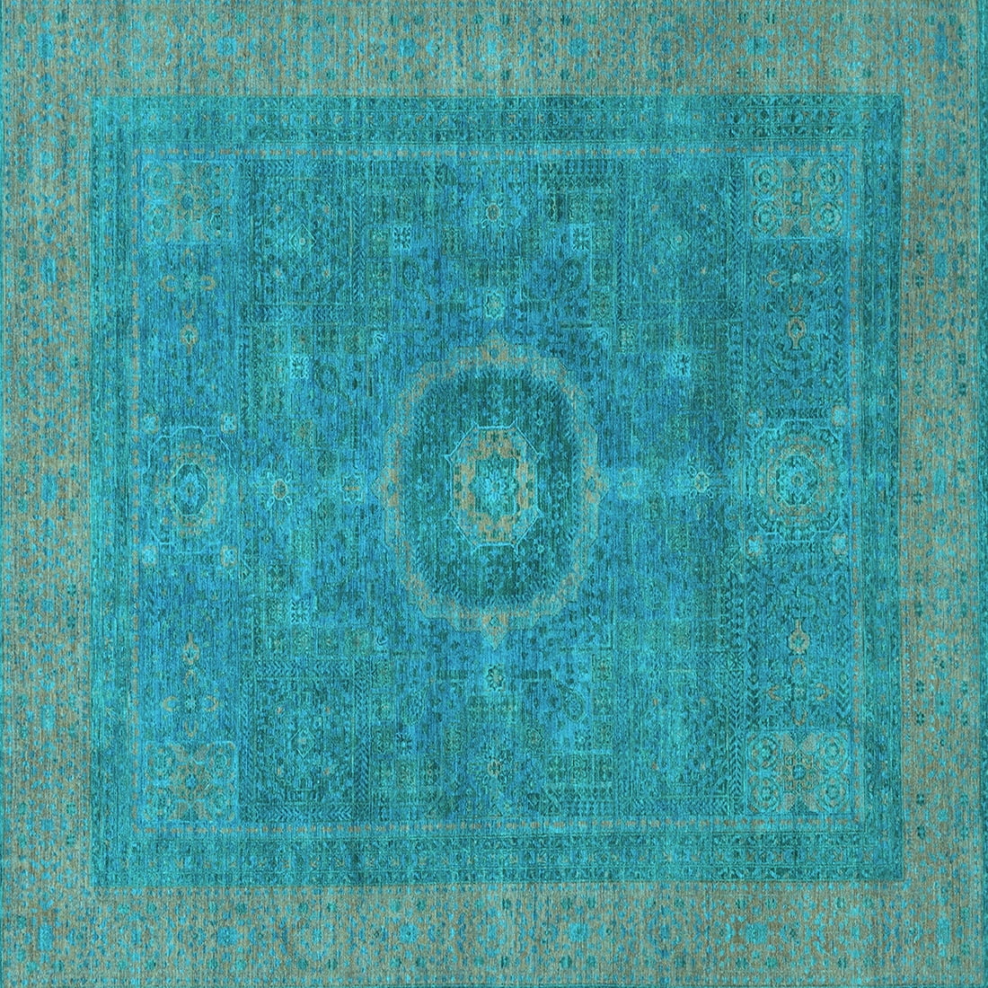 Ahgly Company Indoor Square Abstract Light Blue Modern Area Rugs, 5 ...