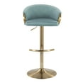 Claire Contemporary Glam Adjustable Bar Stool In Gold Metal And Light ...