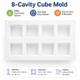 8-Cavity Cube Silicone Mold for Baking, 3D Square Silicone Mold for ...