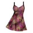 Womens Floral Plus Size Swimsuit One Piece Swim Dress Tummy Control