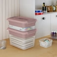 Pen+Gear Latchmate Plastic Storage Box, 3.4 Quart, Pearl Blush ...