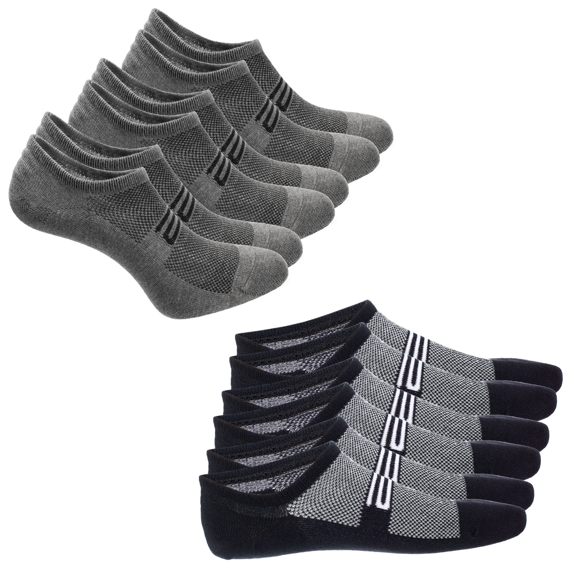 Golberg Unisex No Show Socks - 6 Pack Low Cut Cotton Socks with Non ...