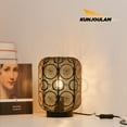 KUNJOULAM Industrial Black Hollow-Carved Metal Lantern Nightstand Table ...