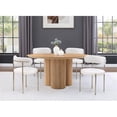Maklaine Contemporary Natural Oak Veneer Solid Wood Fluted Base Dining Table - Walmart.com