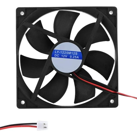 Bmatwk 12CM CPU Cooling Fan, 12VDC 0.25A 2 Pin 1200 RPM 40.96CFM 20dBA ...