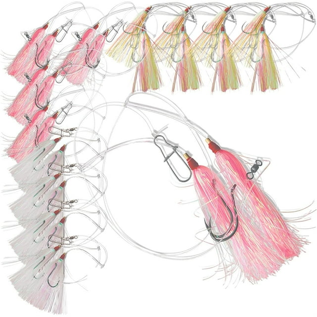 Uncle Mo’s Tackle - 12 Pack Fluke Flounder Ocean Hi/Lo Rig – Multicolor ...