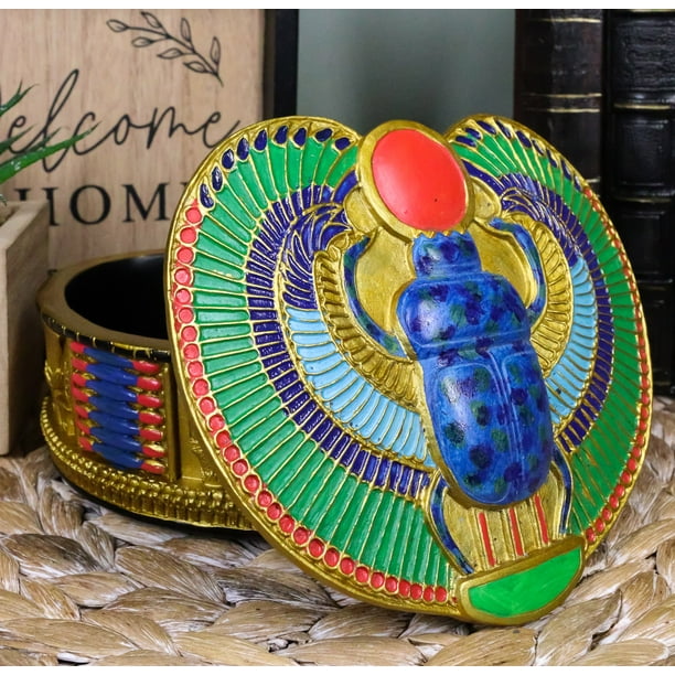 Ancient Egyptian Winged Scarab Beetle Colorful Decorative Trinket ...