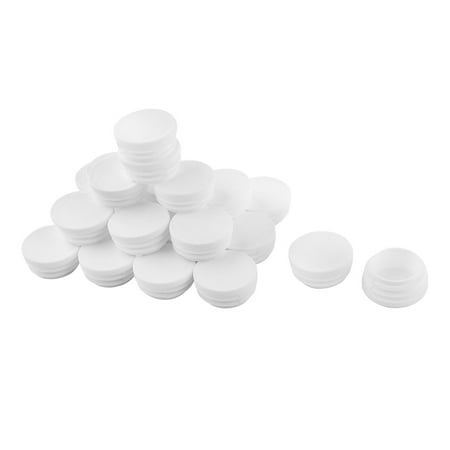 24 x Black Plastic Blanking End Cap Caps 38mm Round Cover Tube Pipe ...