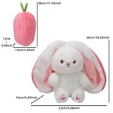 Joyivity Reversible Strawberry Bunny Plush Toy, 10 inch, Cute Fluffy ...