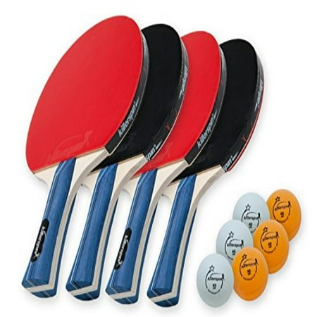 Killerspin JET SET 4 Ping Pong Paddle Set with 6 Balls – Beginner Table ...