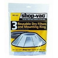 Shop-Vac Reusable Dry Disc Filter, General Use, 3 Pack, Type T, Paper ...